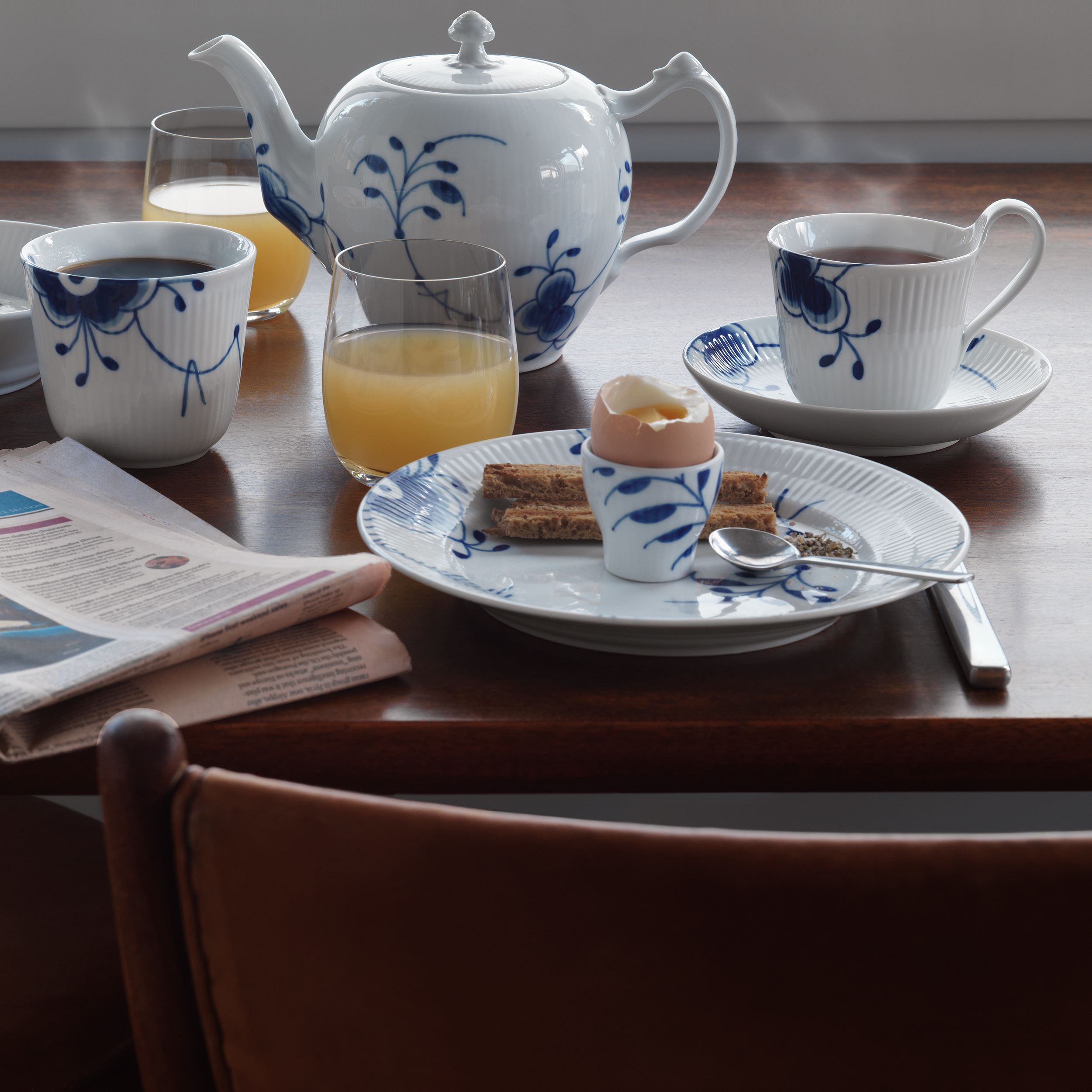 Blue Fluted Mega Egg Cup, 4.8 cm, 2 pcs | Royal Copenhagen
