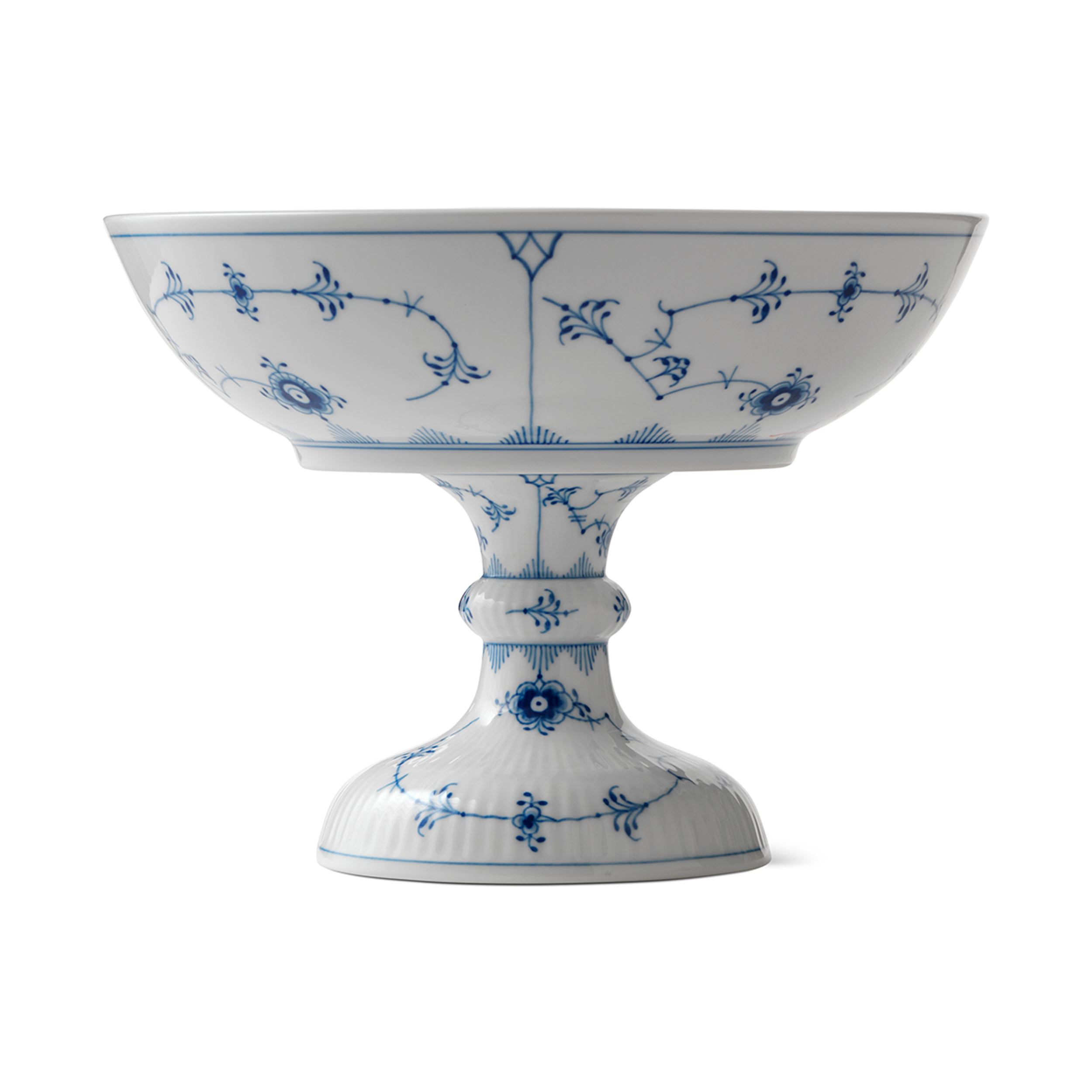 Blue Fluted Plain Bowl on High Foot, 80 cl | Royal Copenhagen