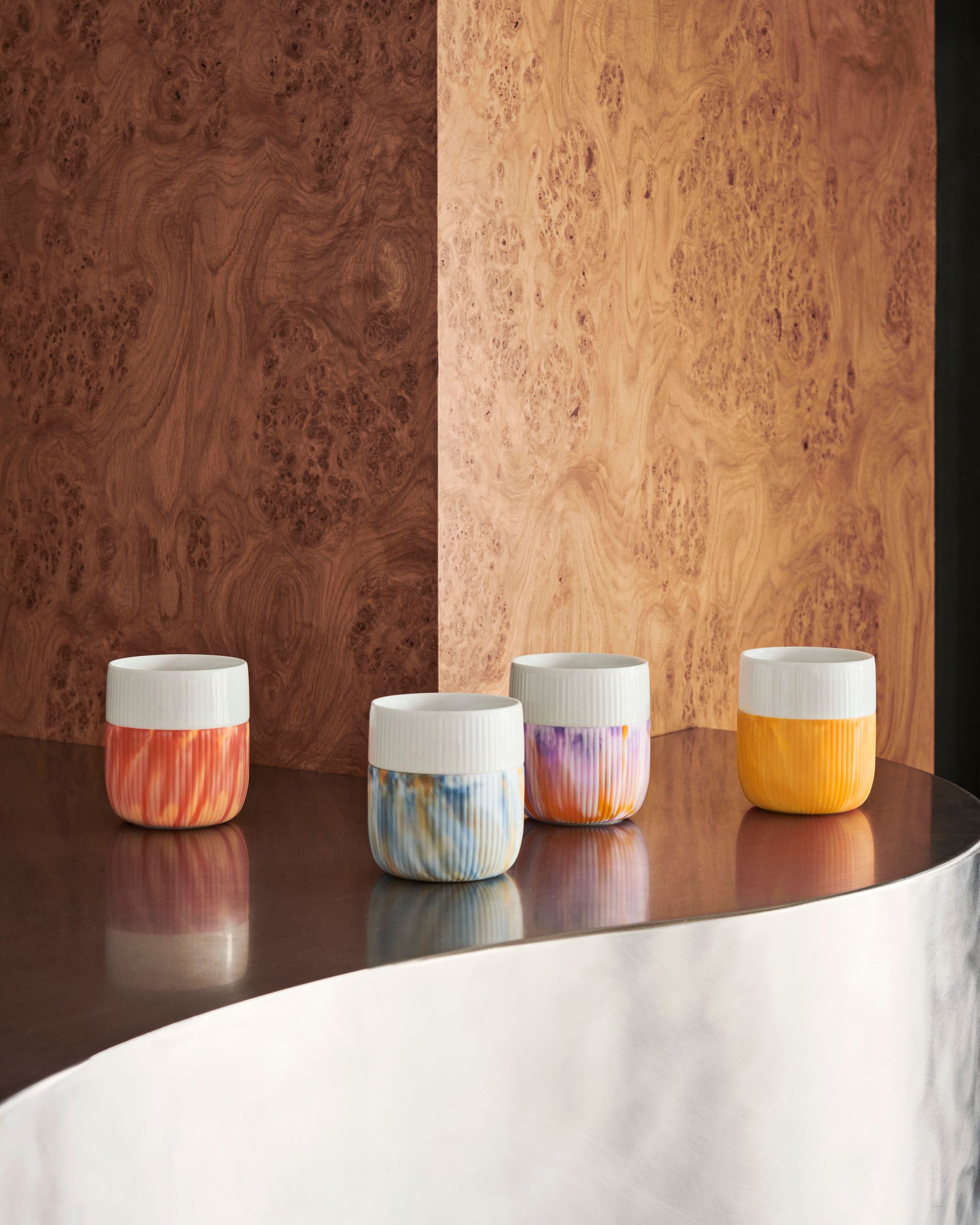 Fluted Contrast Marble Mug, Morning Sky, 35 cl | Royal Copenhagen