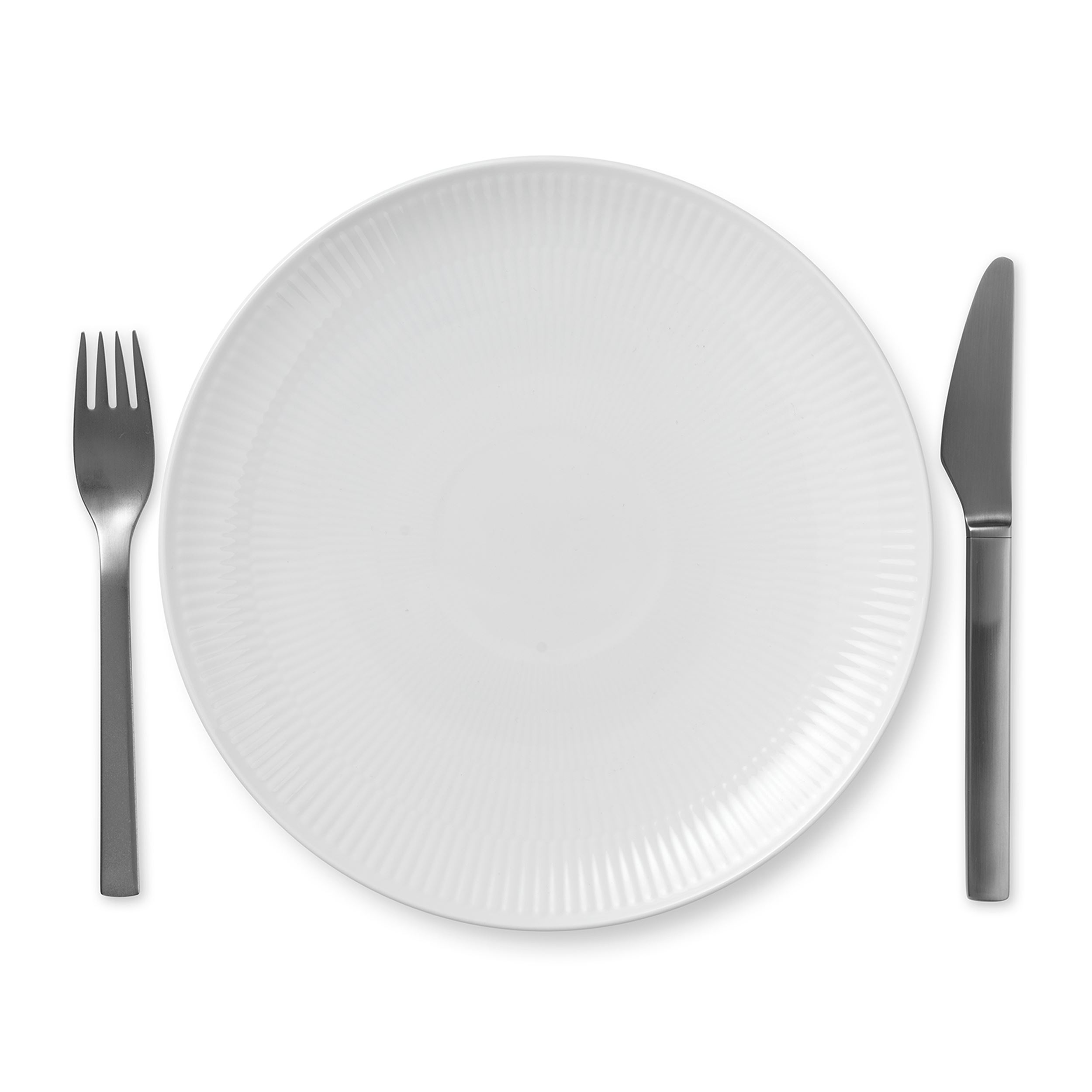 White Fluted Plate Coupe, 23 cm | Royal Copenhagen