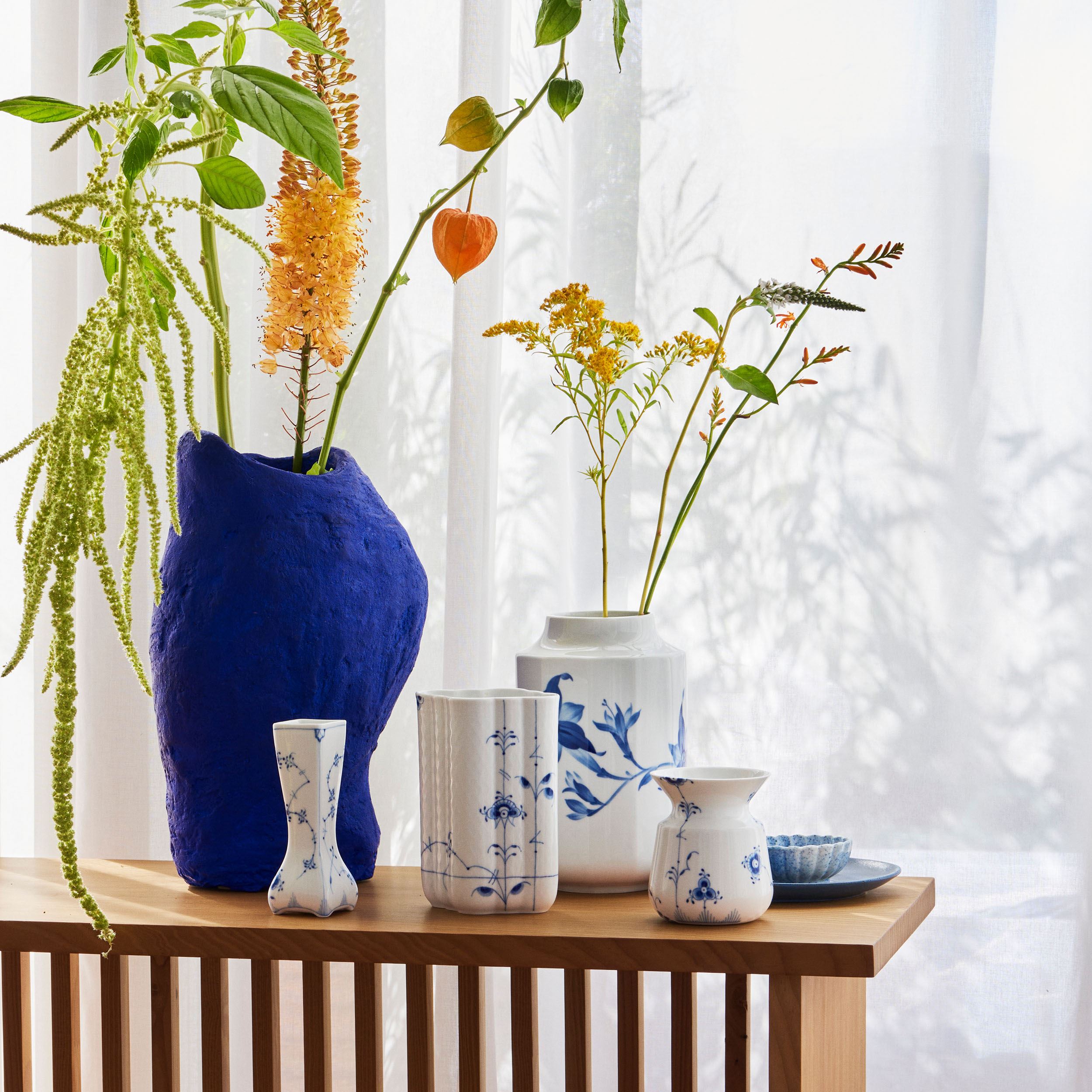 Blue Fluted Plain Vase, 12 cm | Royal Copenhagen