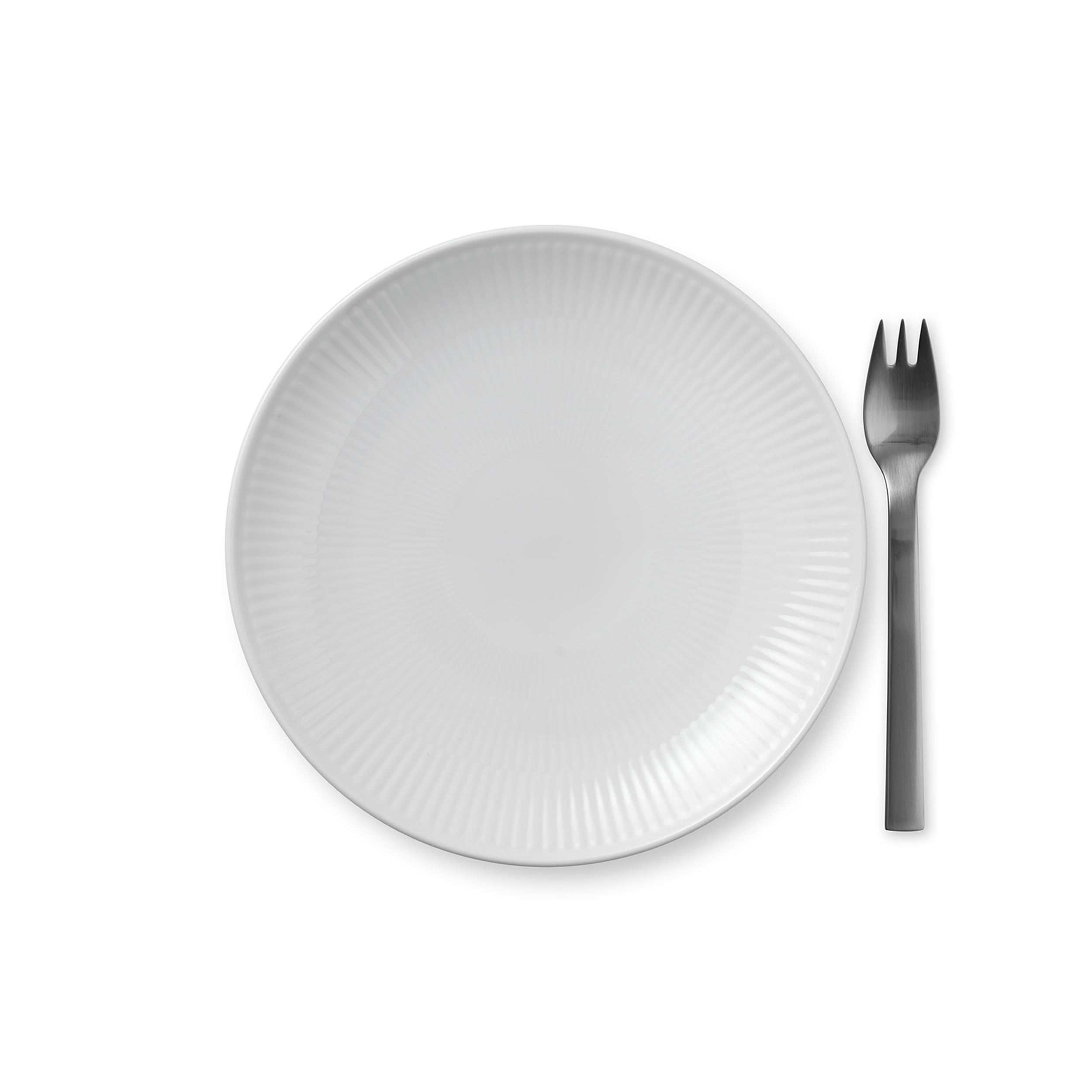 White Fluted Plate Coupe, 19 cm | Royal Copenhagen