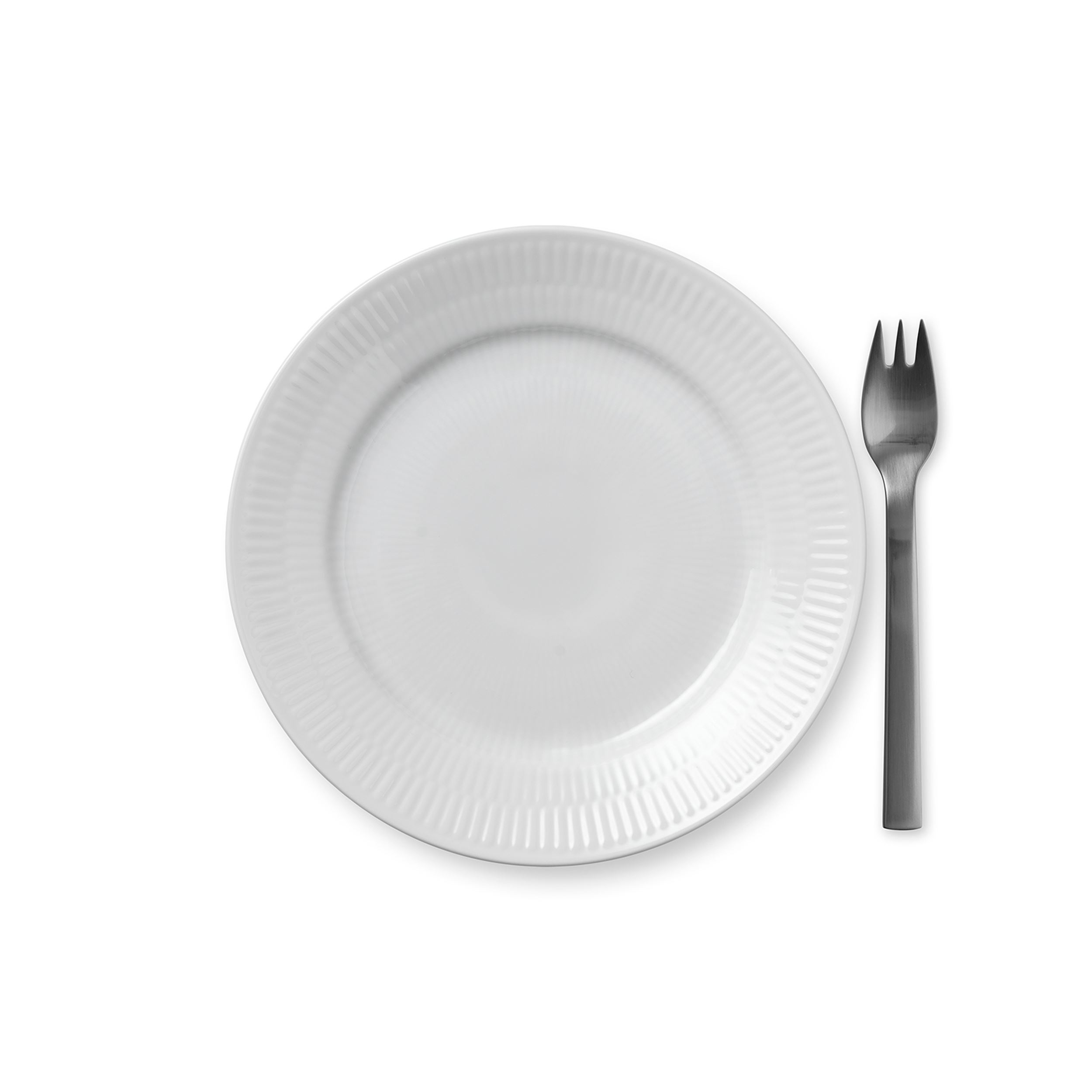 White Fluted Plate, 19 cm | Royal Copenhagen