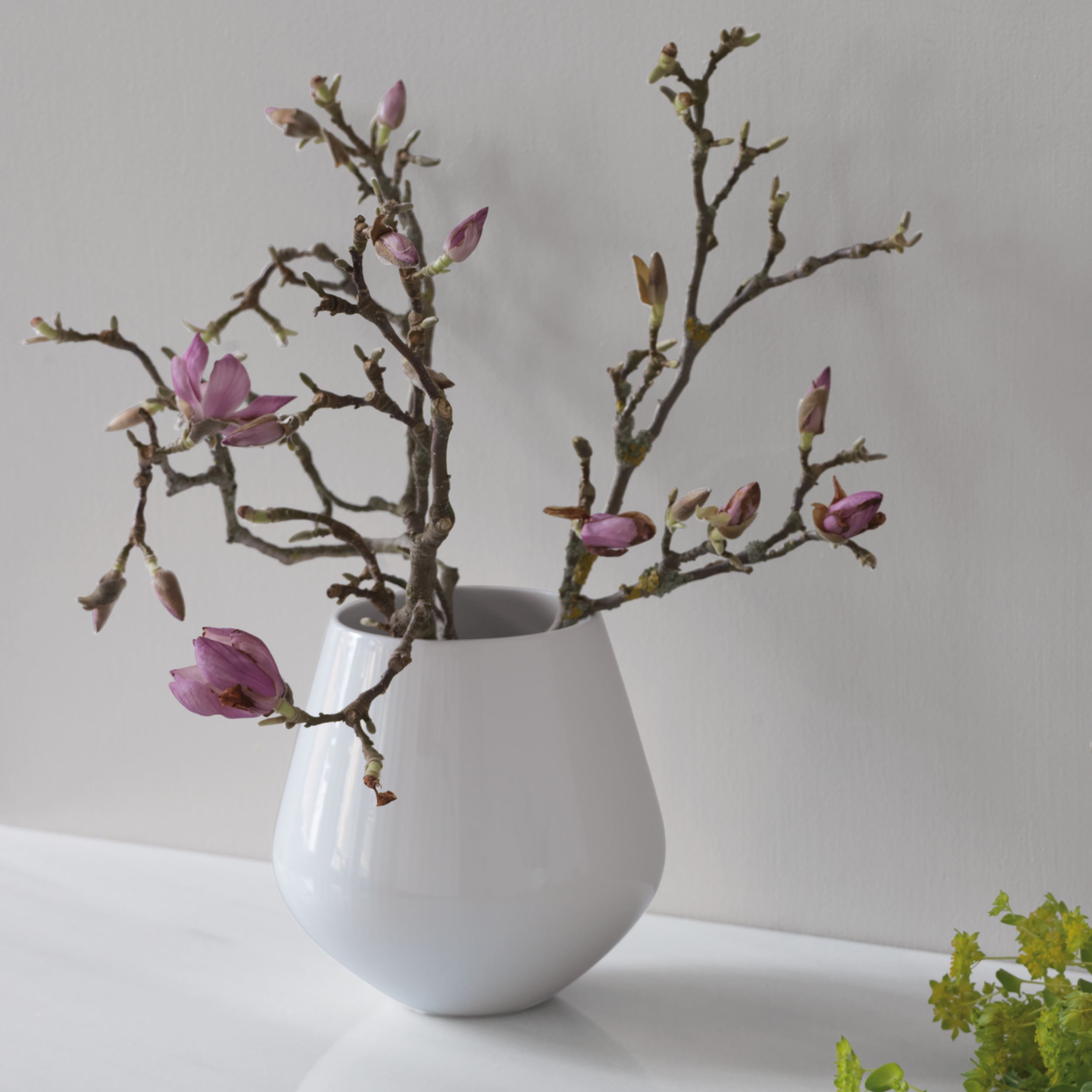 White Fluted Vase, 20.5 cm | Royal Copenhagen