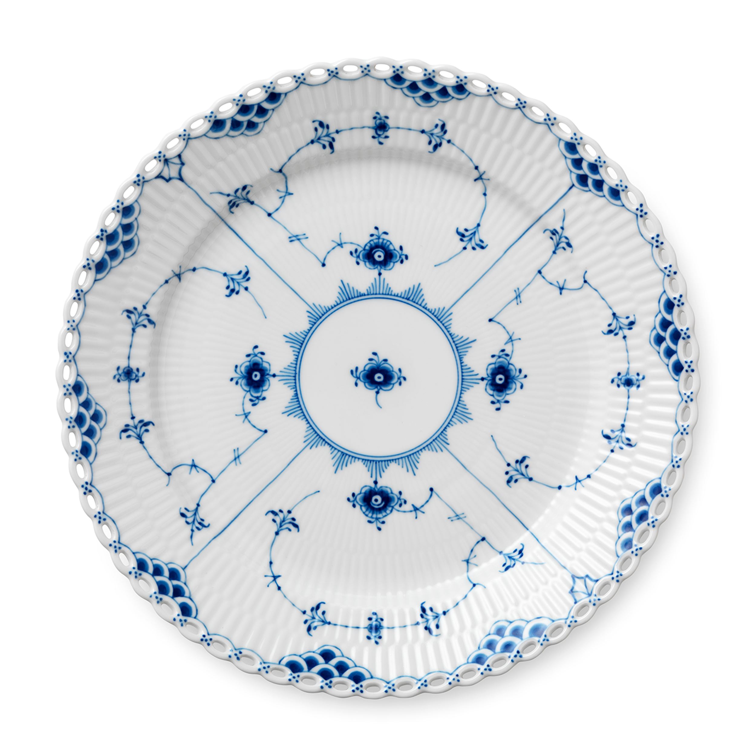 Blue Fluted Full Lace Plate, 27 cm | Royal Copenhagen