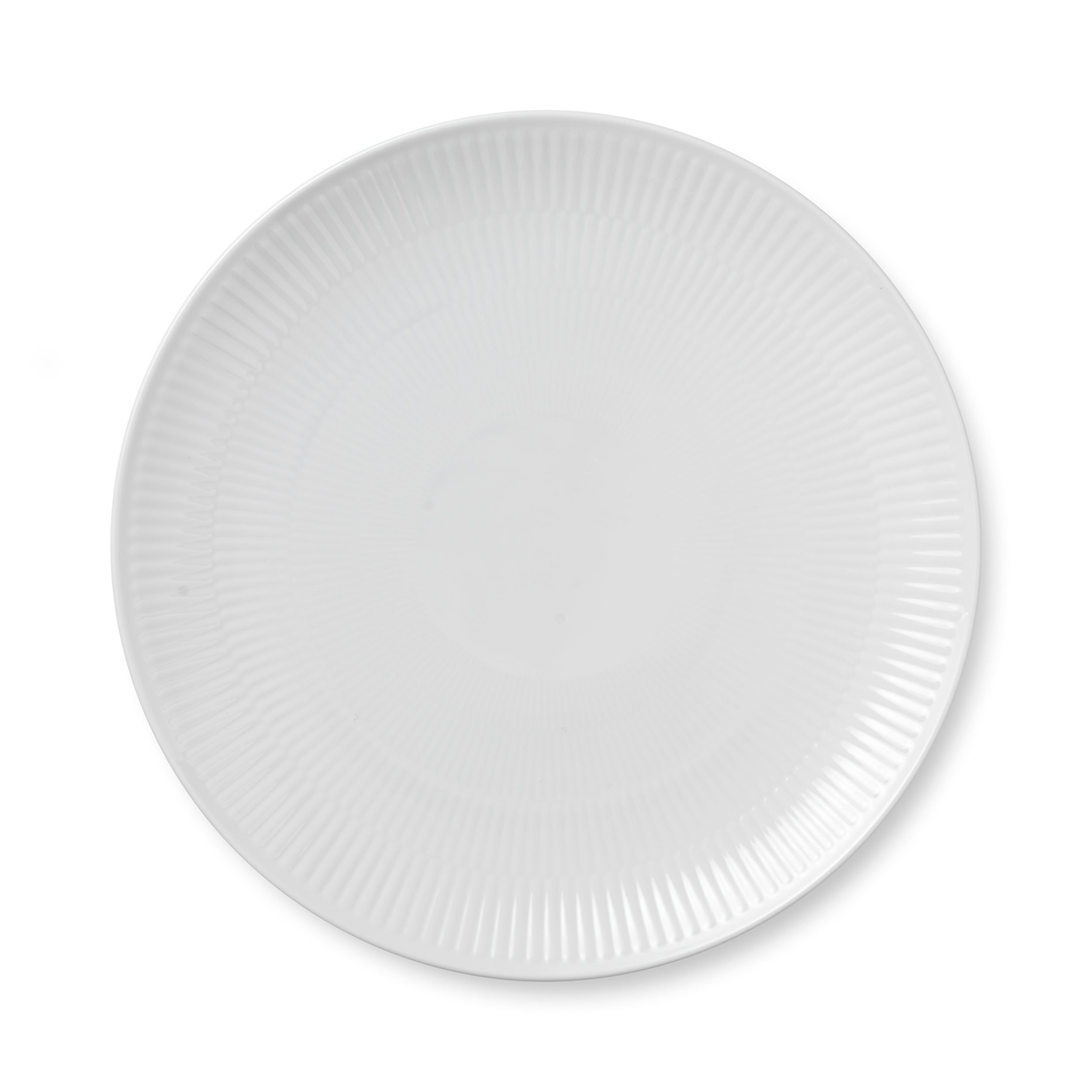 White Fluted Plate Coupe, 27 cm | Royal Copenhagen