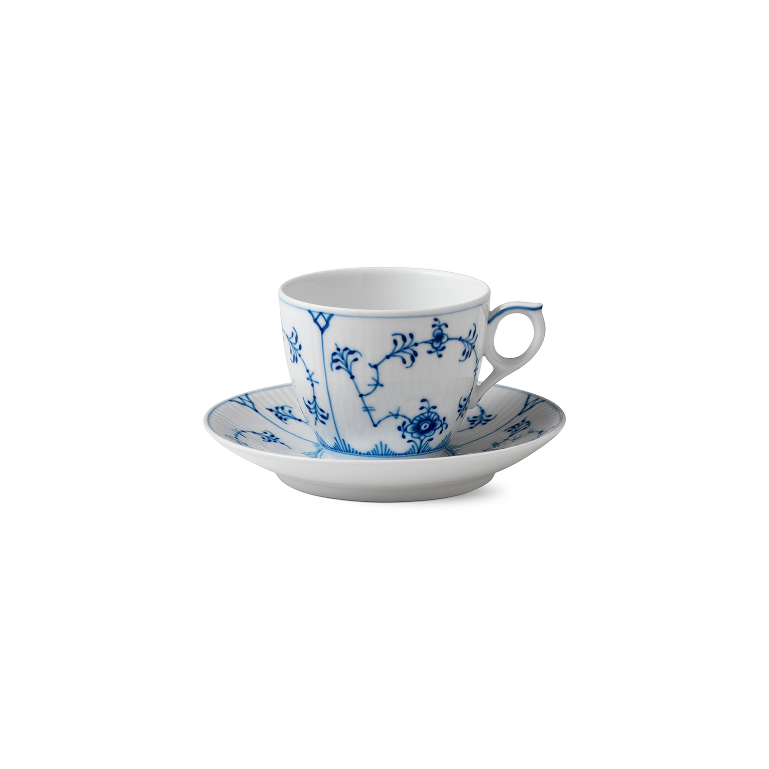 Blue Fluted Plain Cup and Saucer, 17 cl | Royal Copenhagen