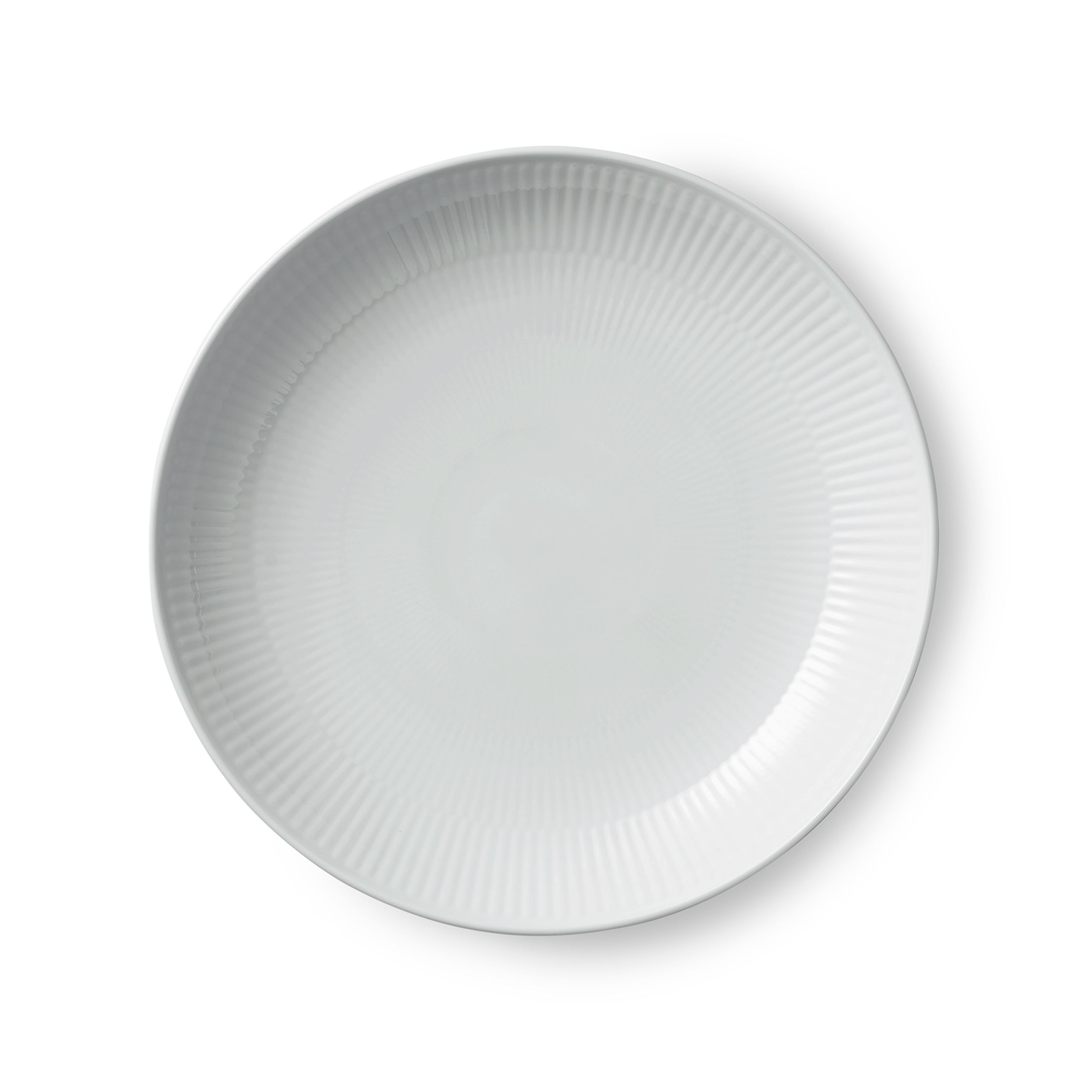 White Fluted Plate Coupe, 25 cm | Royal Copenhagen