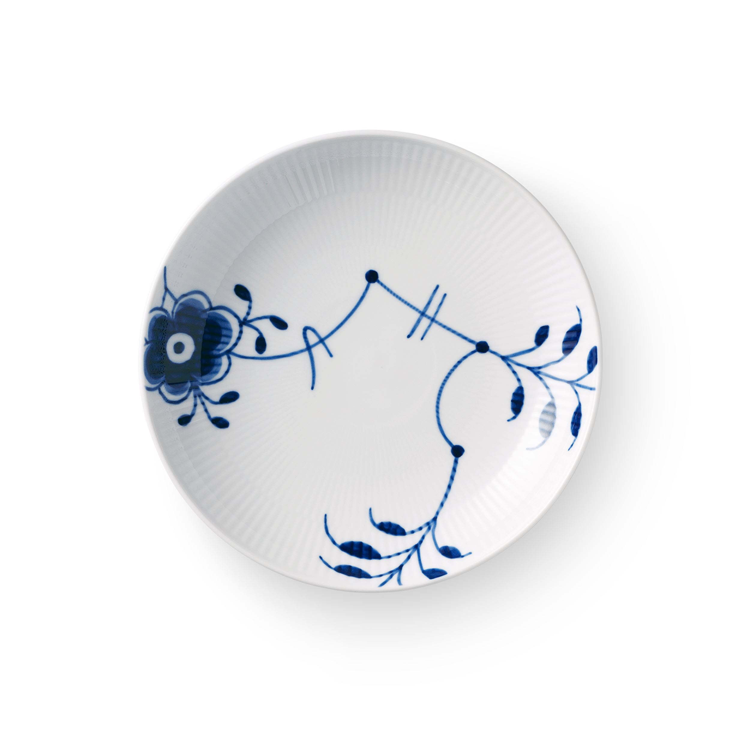 Blå Mega Riflet lav skål, 20 cm | Royal Copenhagen