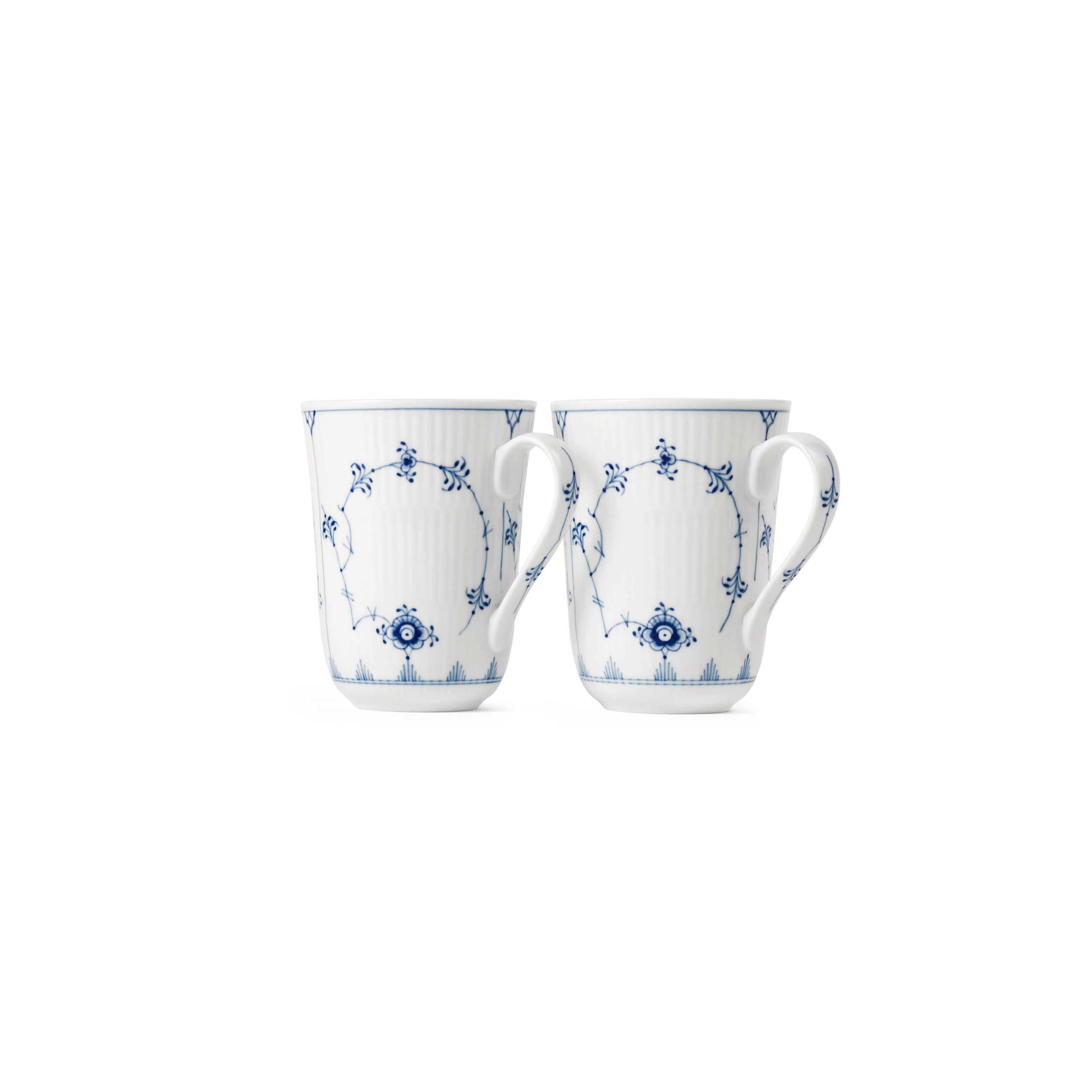 Musselmalet Gerippt Blau Tasse, 36 cl, 2 Stk. | Royal Copenhagen
