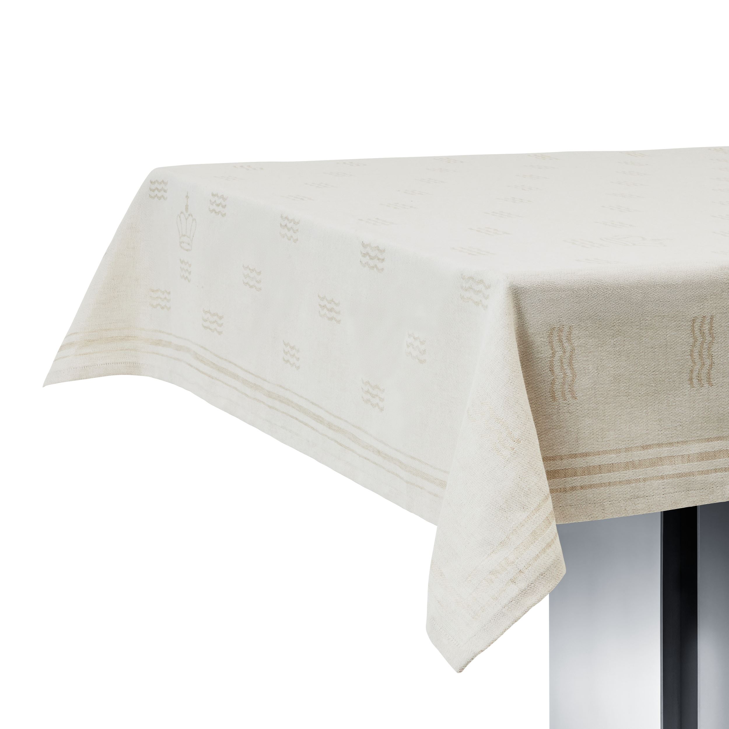 Waves Tablecloth, Off White, 320 x 145 cm | Royal Copenhagen