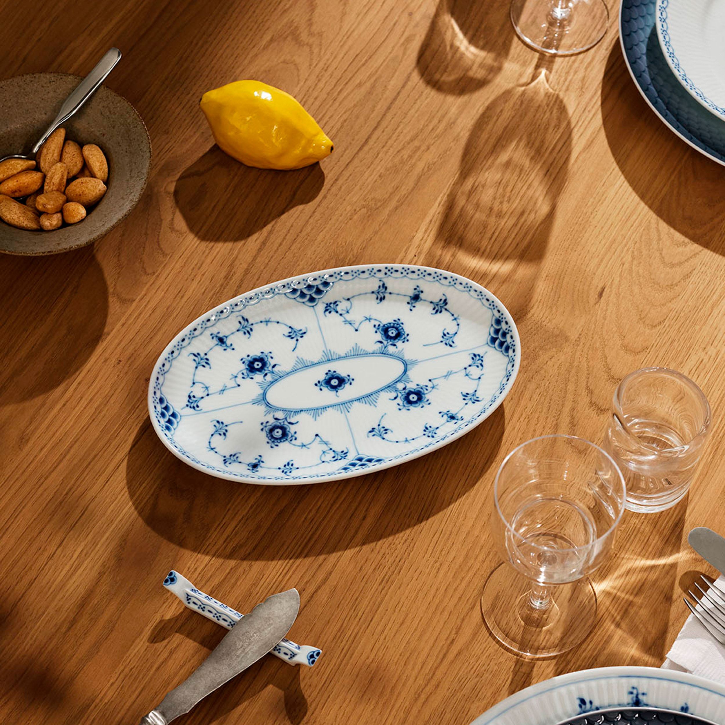 Blue Fluted Half Lace Plate, 27 cm | Royal Copenhagen