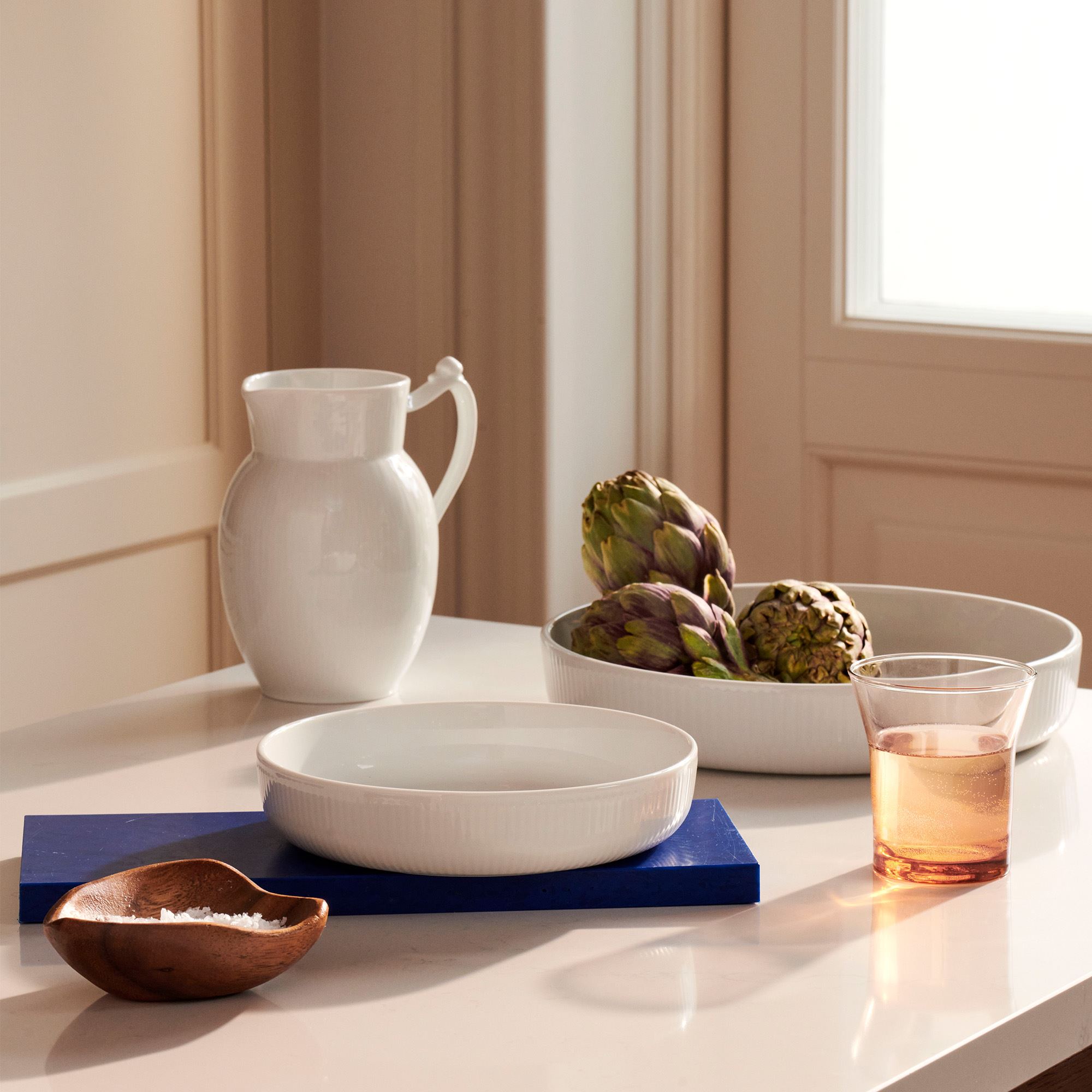 Hvid Riflet kop, 28 cl, 2 stk. | Royal Copenhagen