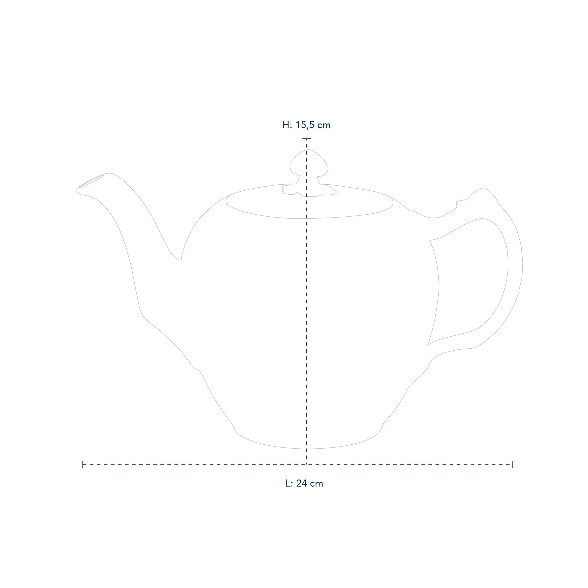 Blue Fluted Plain Teapot, 100 cl | Royal Copenhagen